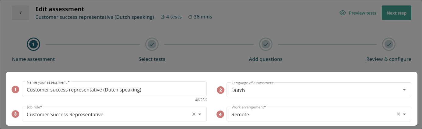 Guide to creating an assessment – English