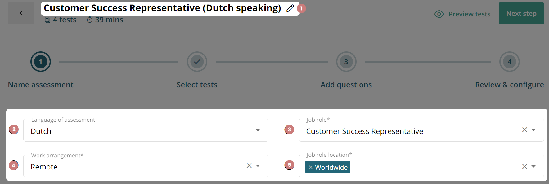 Guide to creating an assessment – English