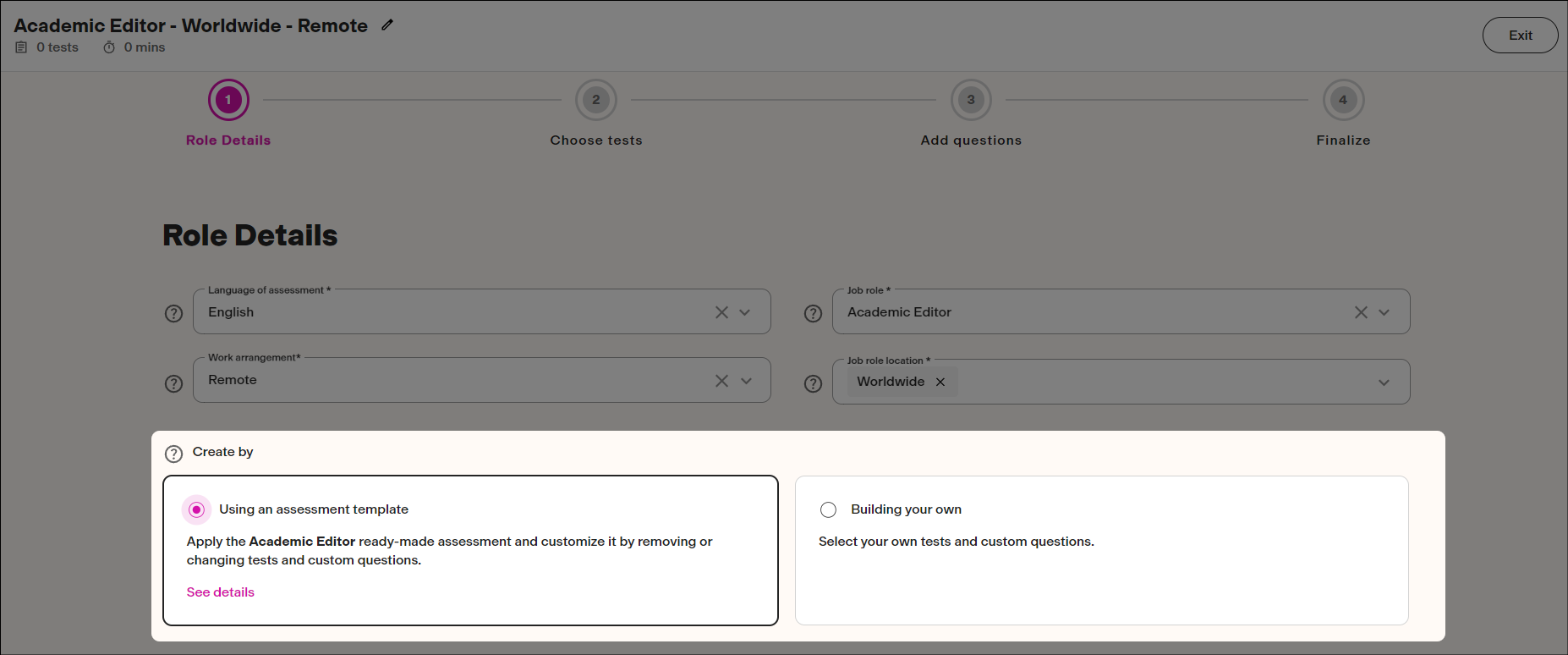 Guide to creating an assessment – TestGorilla Help Center