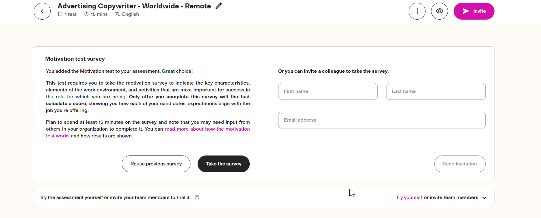 Using the Culture add test – TestGorilla Help Center