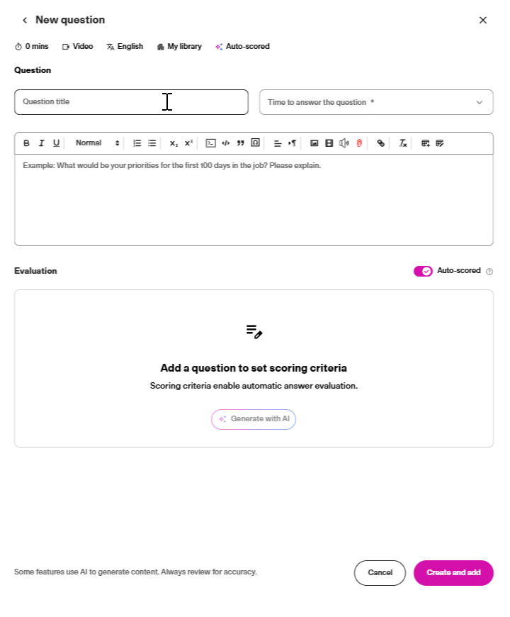 Using custom questions – TestGorilla Help Center